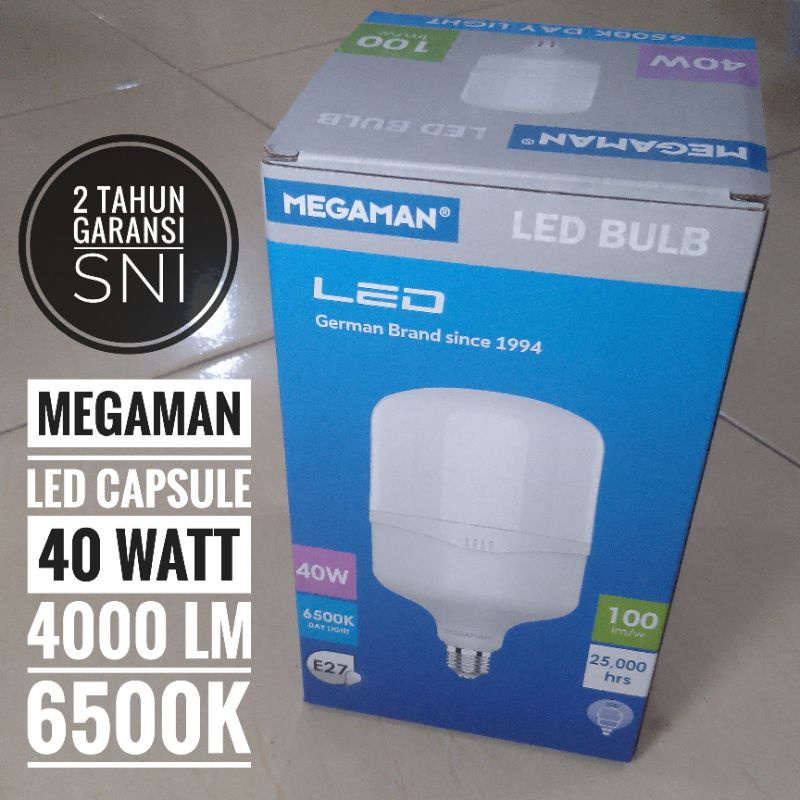 Jual MEGAMAN Lampu LED 40 Watt 40w Garansi 2 Tahun SNI - Putih 6500K | Shopee Indonesia