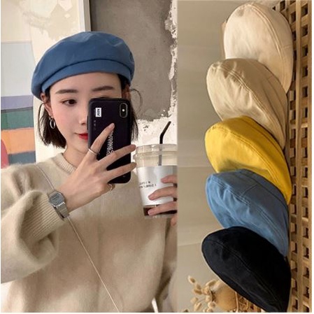 Jual Topi beret hat painter pelukis cotton summer autumn retro art ...