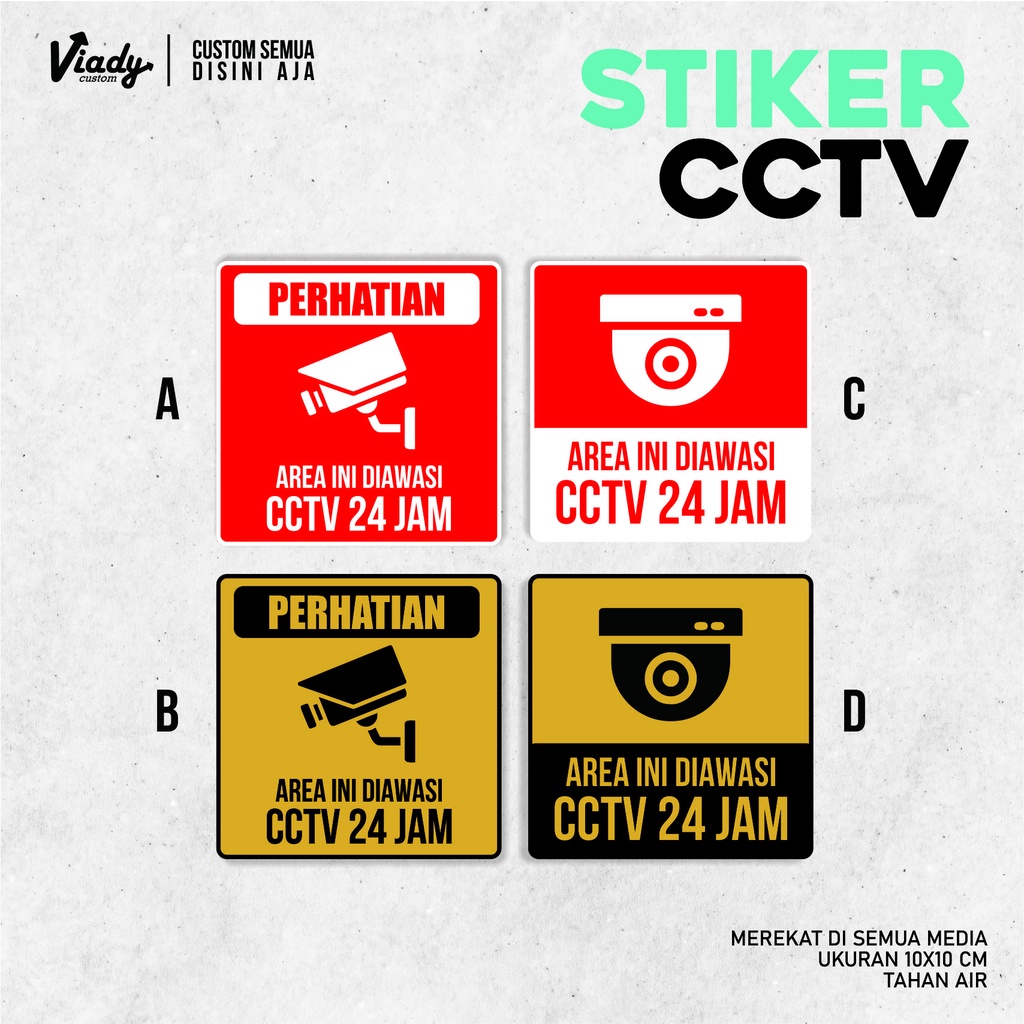 Jual STIKER AWAS CCTV | STIKER PERINGATAN | CCTV | Shopee Indonesia