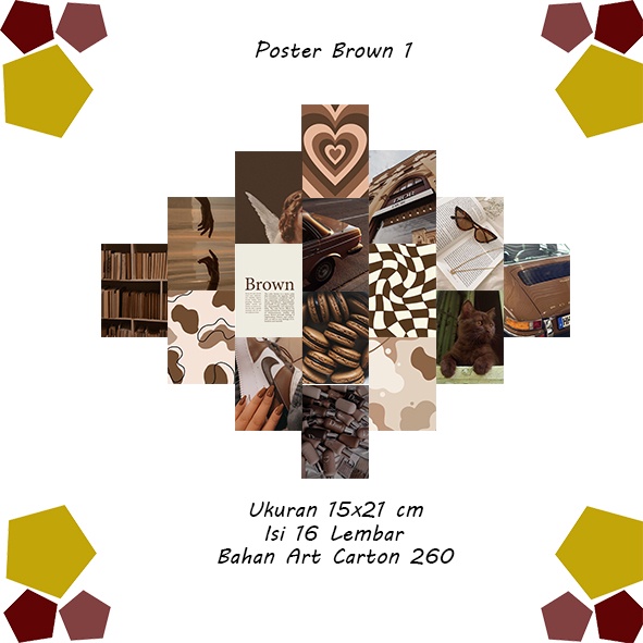 Jual Poster Dinding Aesthetic I Poster Kamar Aesthetic Brown series isi ...
