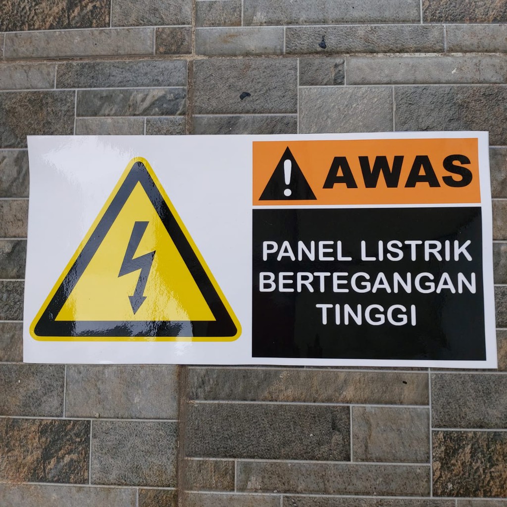 Jual Stiker Vinyl Awas Panel Listrik Tegangan Tinggi Safety Kantor ...