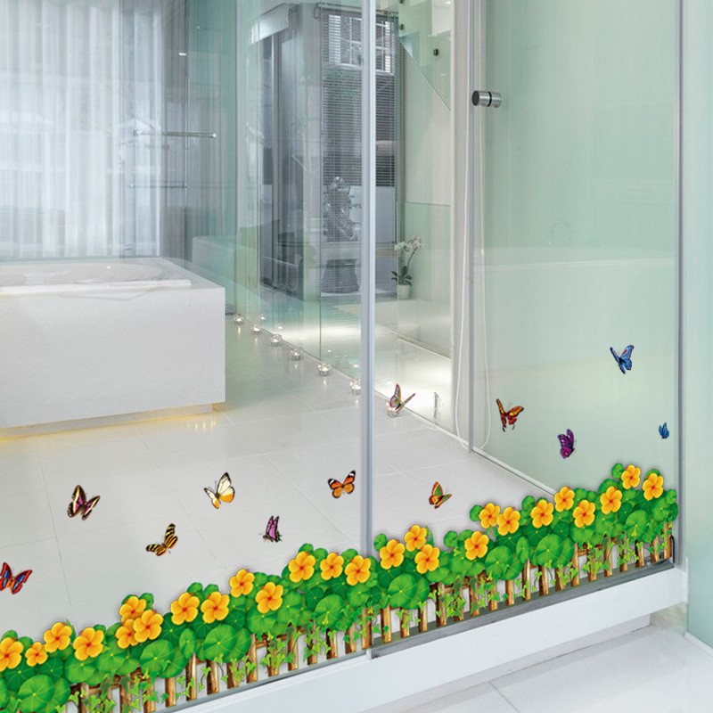 Jual RELIZA WALL STICKER RUMPUT PAGAR HIJAU BUNGA CLOVER GREEN GARDEN ...
