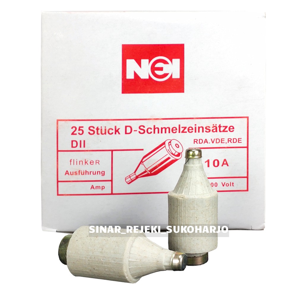 Jual Sekring Batu NEI / BRITMAX 10A, 6A 500 Volt Sekering batu keramik ...