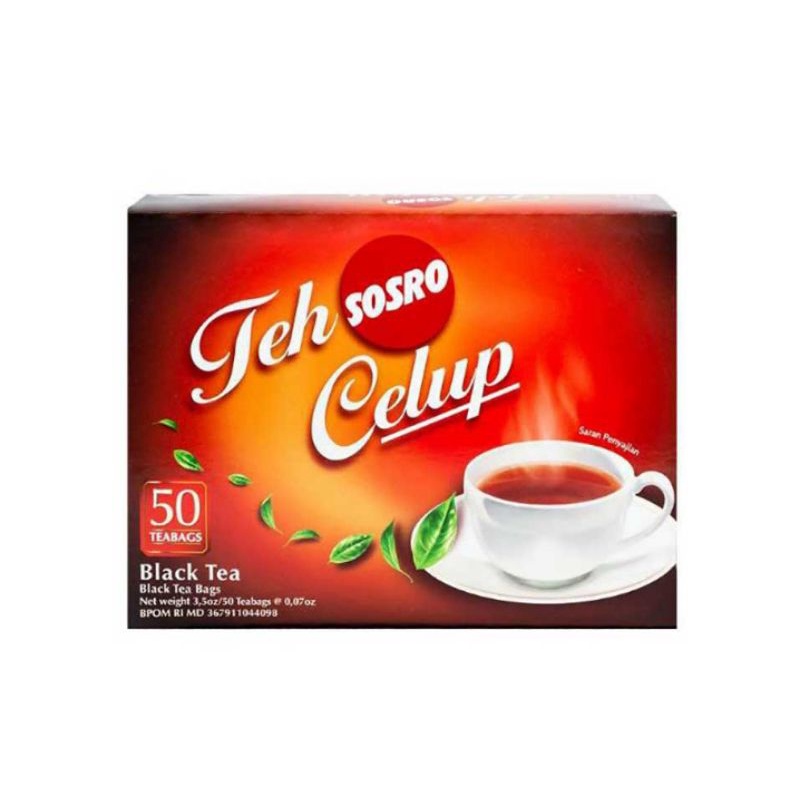 Jual SOSRO Teh Celup Hitam Kantung Celup sachet + gula | Shopee Indonesia