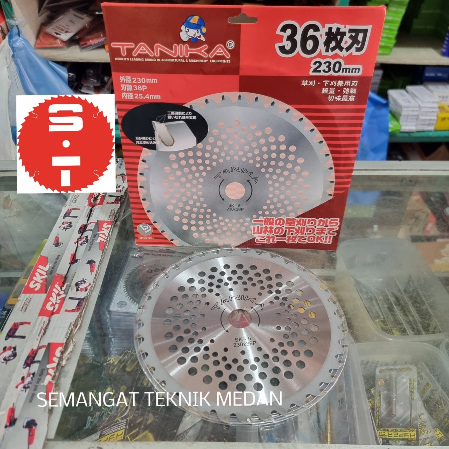 Jual MATA PISAU BULAT POTONG RUMPUT BRUSH CUTTER BLADE 230mm x 36 T ...