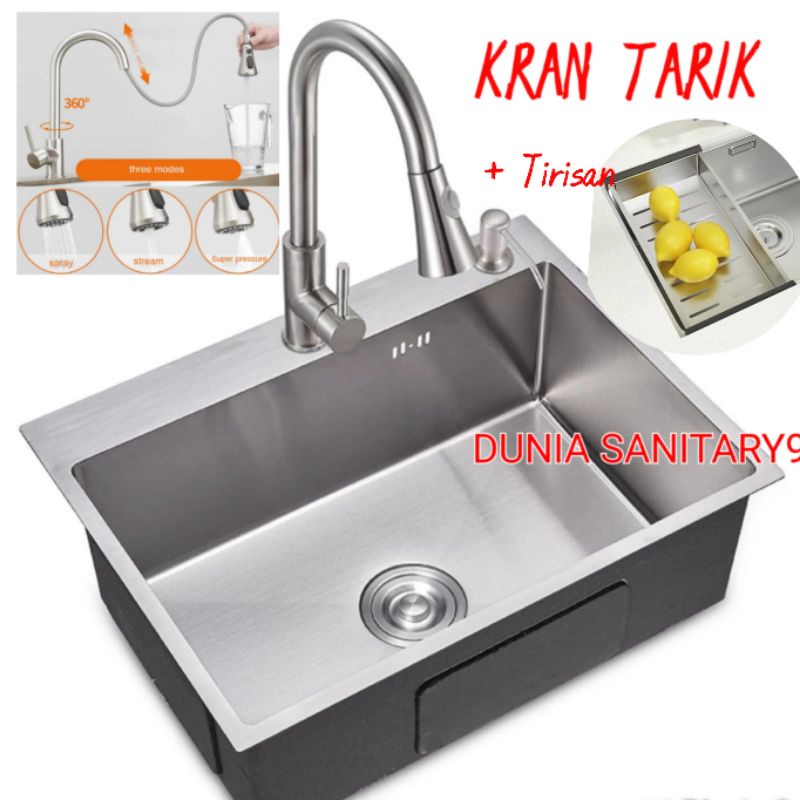 Jual Paket Kitchen Sink INOBE 6045 Stainless Bak cuci piring Stainless ...