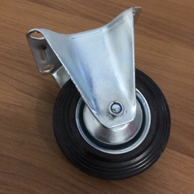 Jual 4”MM Roda karet hitam jalur tetap 4 inchi roda mati 4"inci roda ...