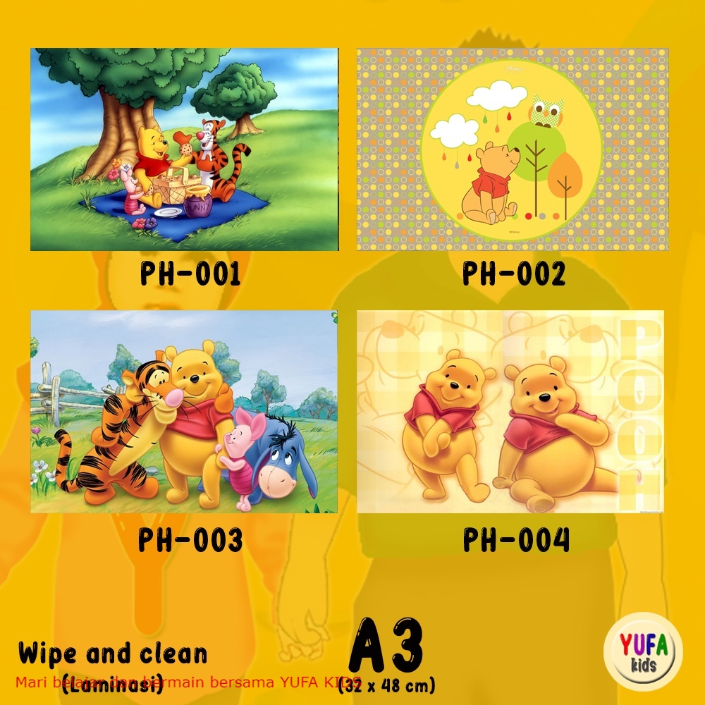 Jual 091 poster kartun winnie the pooh - poster kartun - poster wipe ...