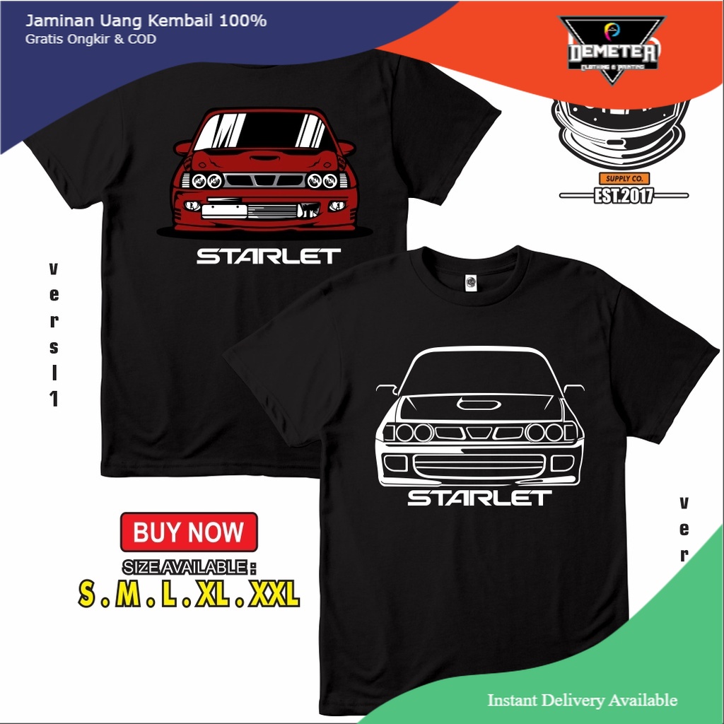 Jual Kaos Baju Mobil Toyota Starlet EP82 Ep 82 Racing Otomotif - Demeter.Cloth | Shopee Indonesia