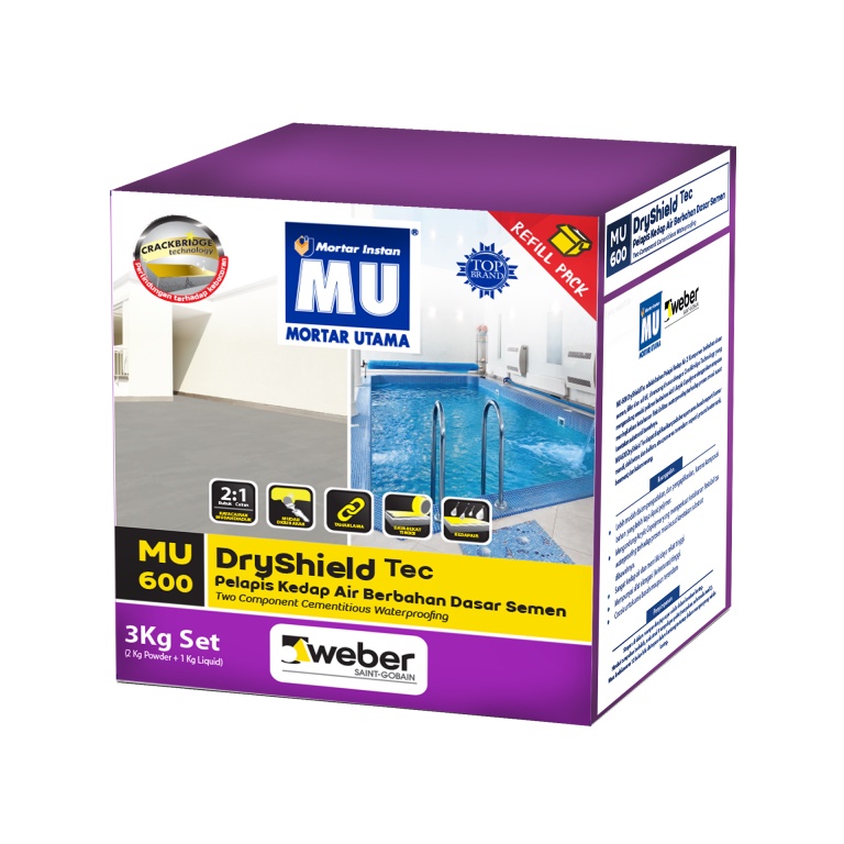 Jual MORTAR UTAMA DRYSHIELD MU 600 3 KG / PELAPIS KEDAP AIR | Shopee ...