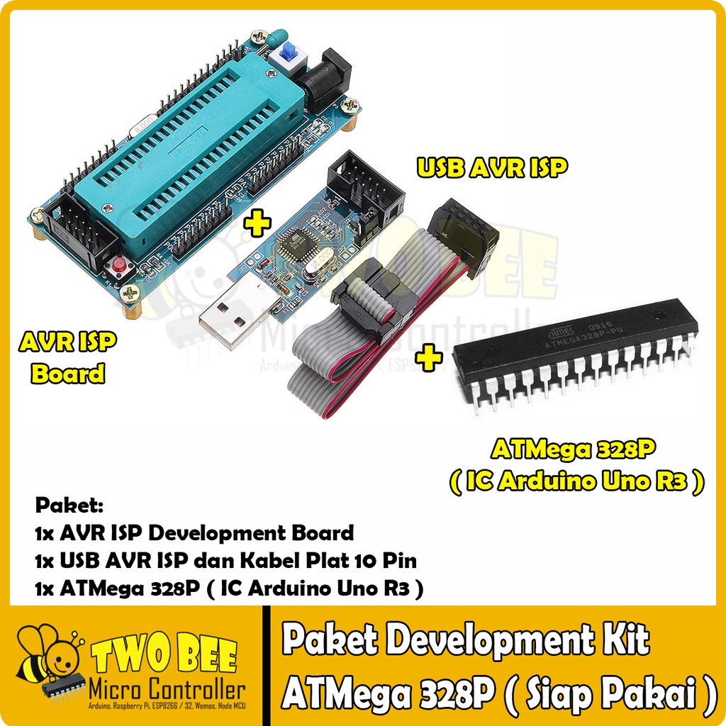 Jual Paket Development Kit ATMega 328P ( IC Arduino Uno R3 ) Siap Pakai ...