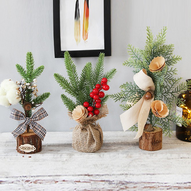 Jual XTMD 25cm pajangan pohon natal mini meja ornamen dekorasi ...