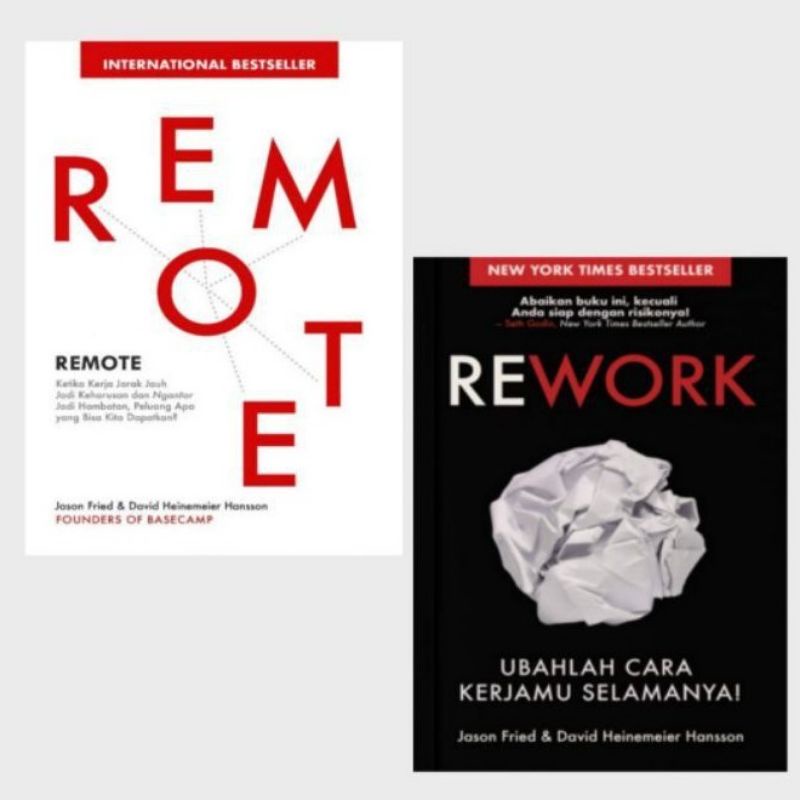 Jual Paket 2 Buku Remote & Rework Ubahlah Cara Kerjamu Selamanya Jason ...