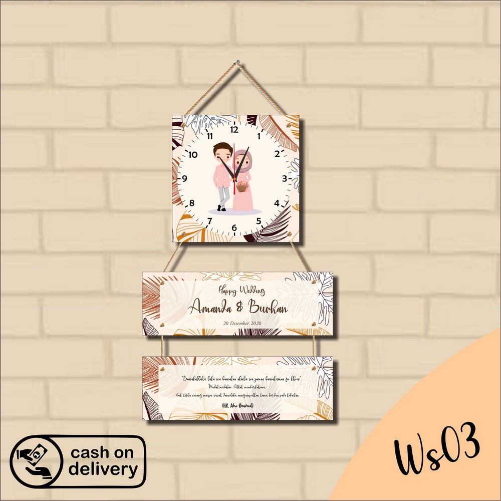 Jual WS03 - JAM DINDING KADO UNIK UNTUK WISUDA/WEDDING (FREE CUSTOM ...
