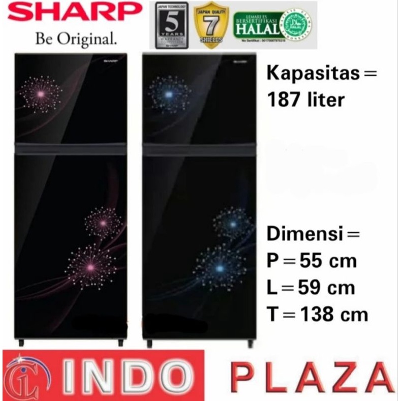 Jual KULKAS SHARP 2 PINTU TANPA BUNGA ES (NO FROST) GLOSSY DOOR SJ ...