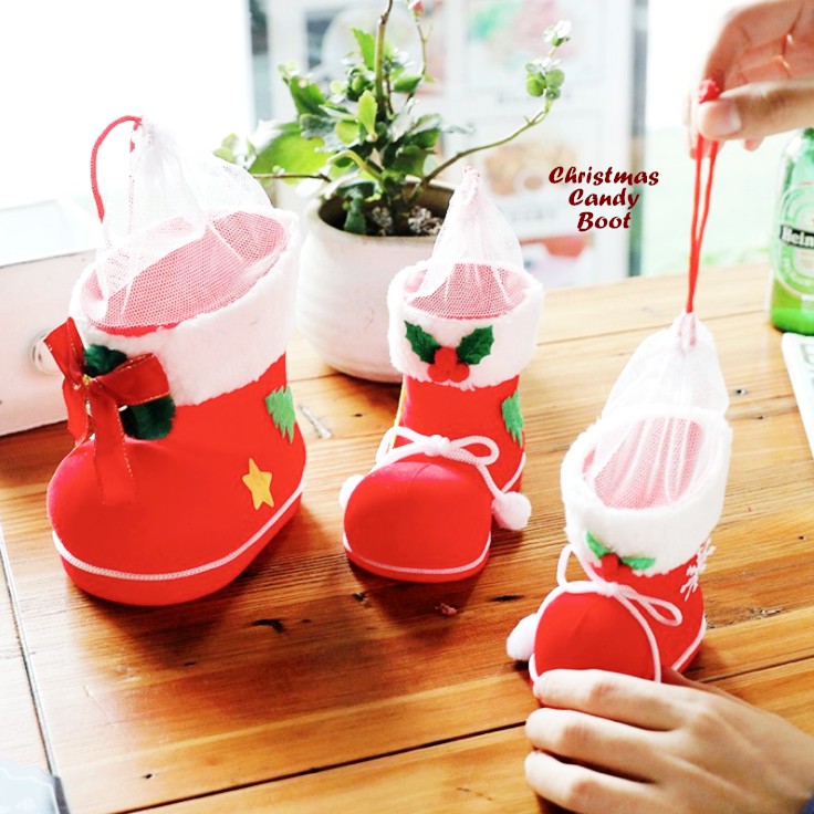 Jual ISI 3 PCS Christmas CANDY BOOTS Set Tempat Permen SEPATU SANTA ( 1 ...