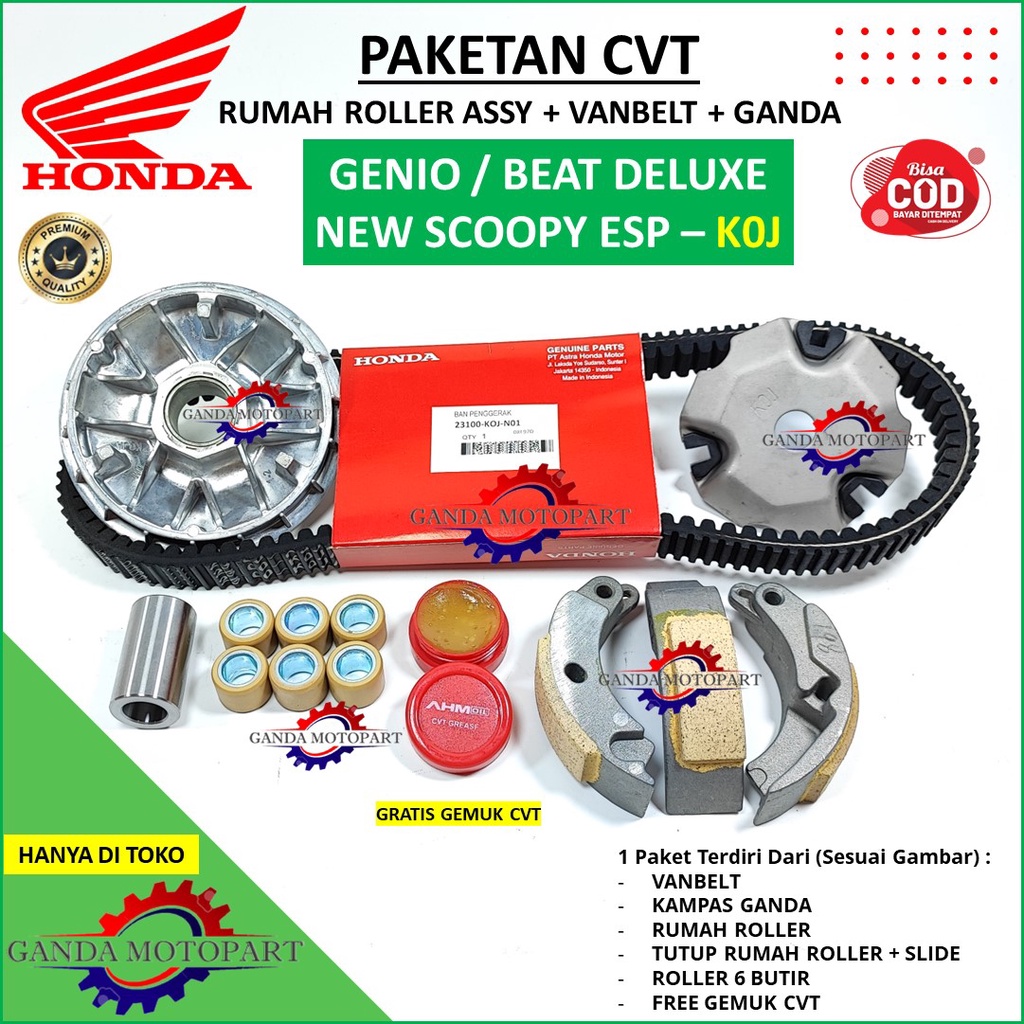 Jual PAKETAN VANBELT RUMAH ROLLER KAMPAS GANDA BEAT NEW DELUXE ALL GENIO SCOOPY NEW 2020 S/D ...