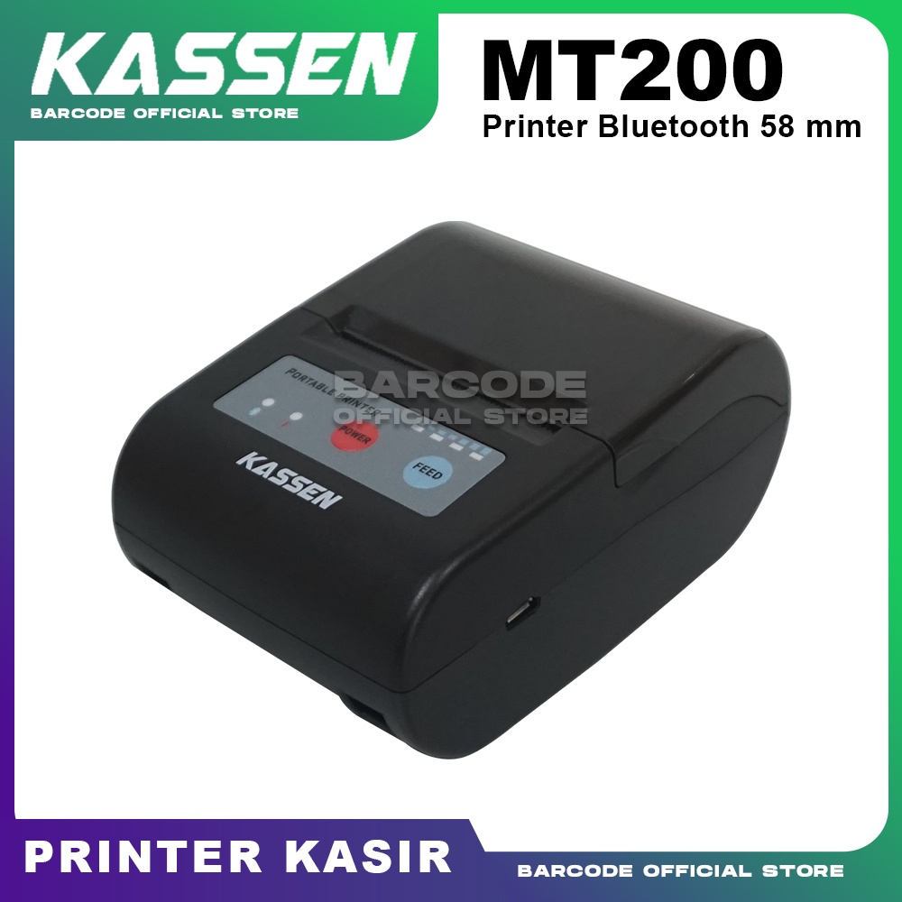 Jual MINI MOBILE PRINTER BLUETOOTH THERMAL KASSEN MT200 MOKA OLSERA POS ...