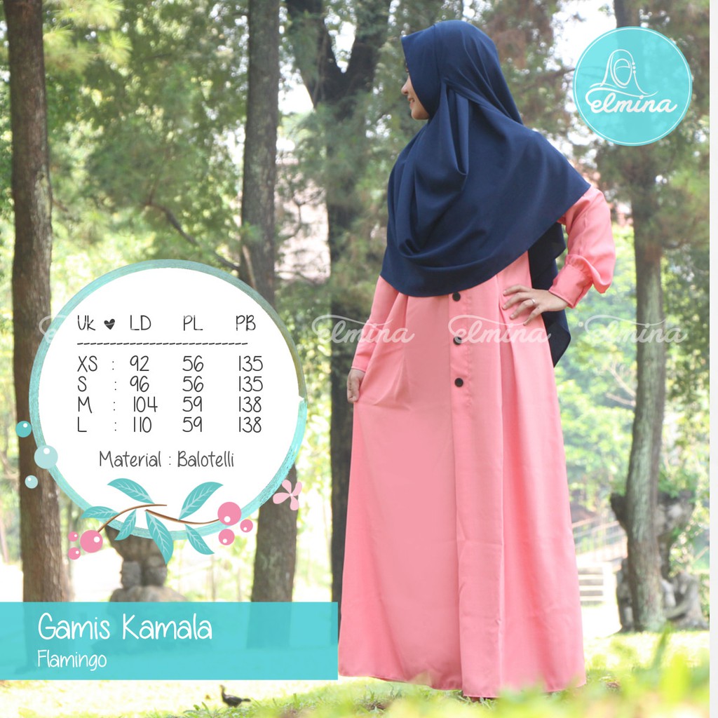 Jual Gamis Elmina - Kamala Polos | Shopee Indonesia