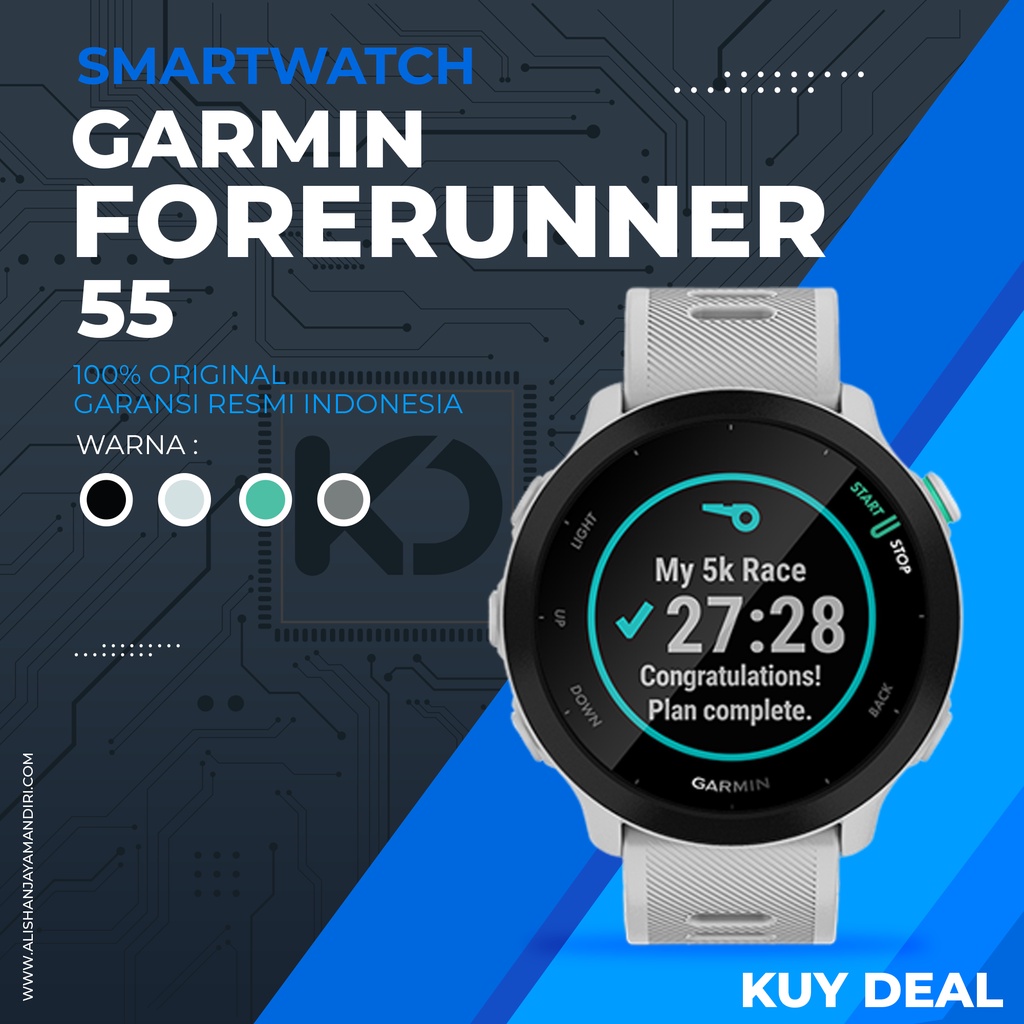 Jual GARMIN FORERUNNER 55 ORIGINAL GARANSI RESMI TAM 2 Tahun | Shopee ...