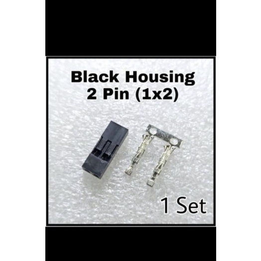 Jual 1 SET BLACK HOUSING 2 PIN 2,54 MM. CONECTOR HITAM DUPONT FEMALE 2 ...