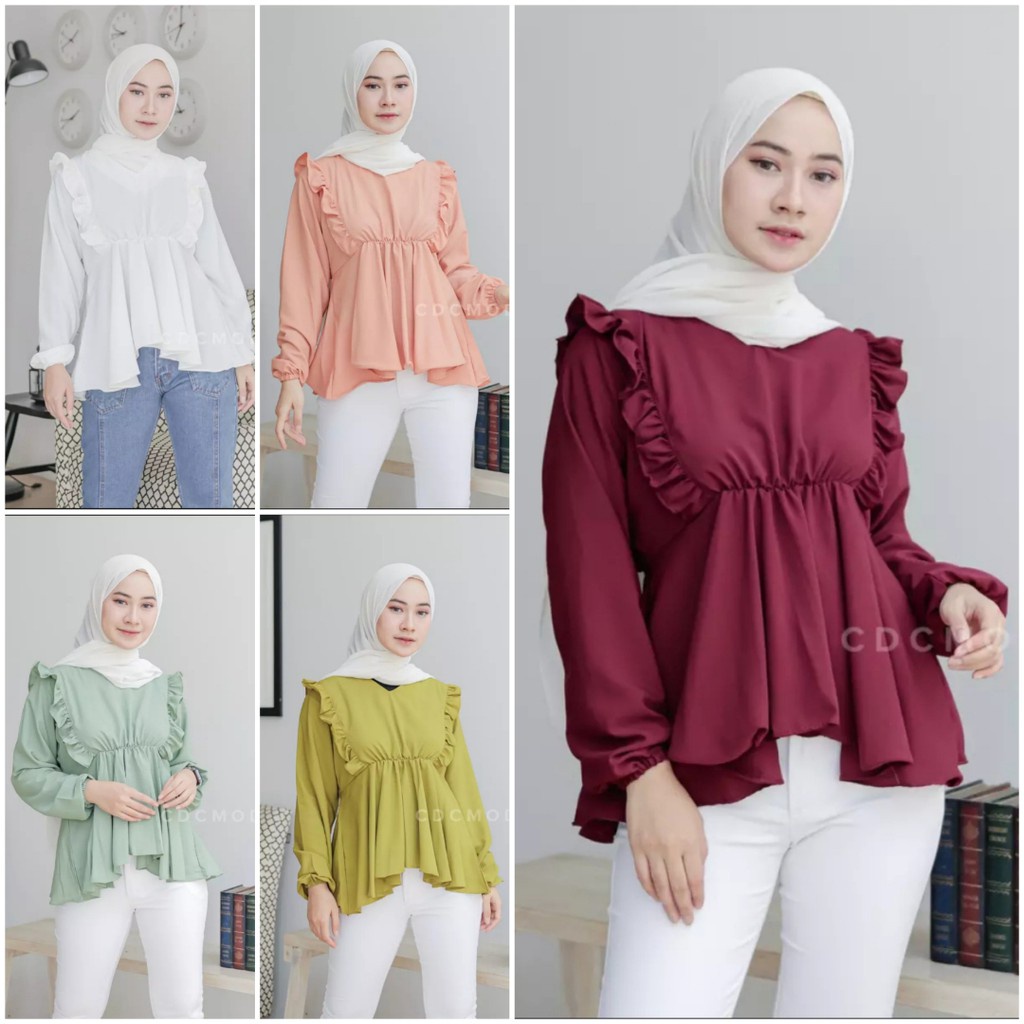 Jual RX Fashion - Elsa Blouse Katun Twistcone -BN | Shopee Indonesia