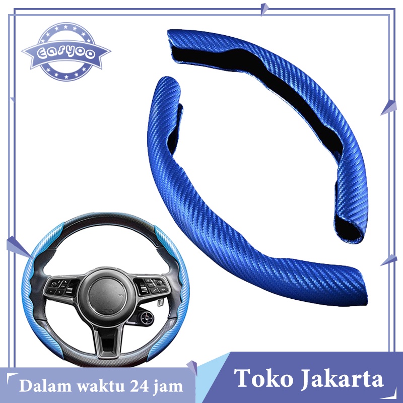 Jual Universal Cover Stir Mobil Carbon Fiber Sarung Setir Mobil calya ...