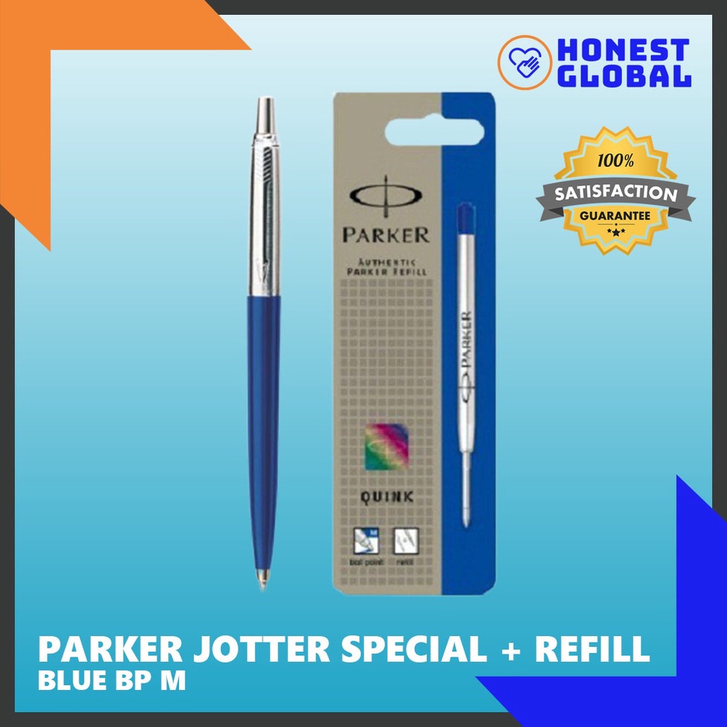 Jual PAKET Parker Jotter Special Pen + Refill BP M Blister, Blue ...