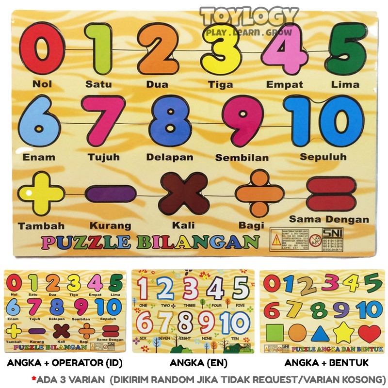 Jual Mainan Edukasi Edukatif Anak Kayu Wooden Puzzle Angka 123 | Shopee ...