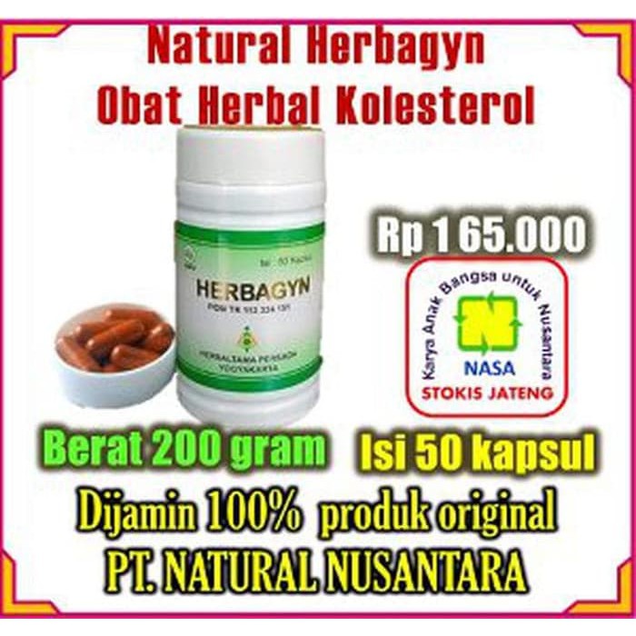 Jual HERBAGYN OBAT PENURUN KOLESTEROL ( 100 % ASLI PRODUK HERBAL NASA ...