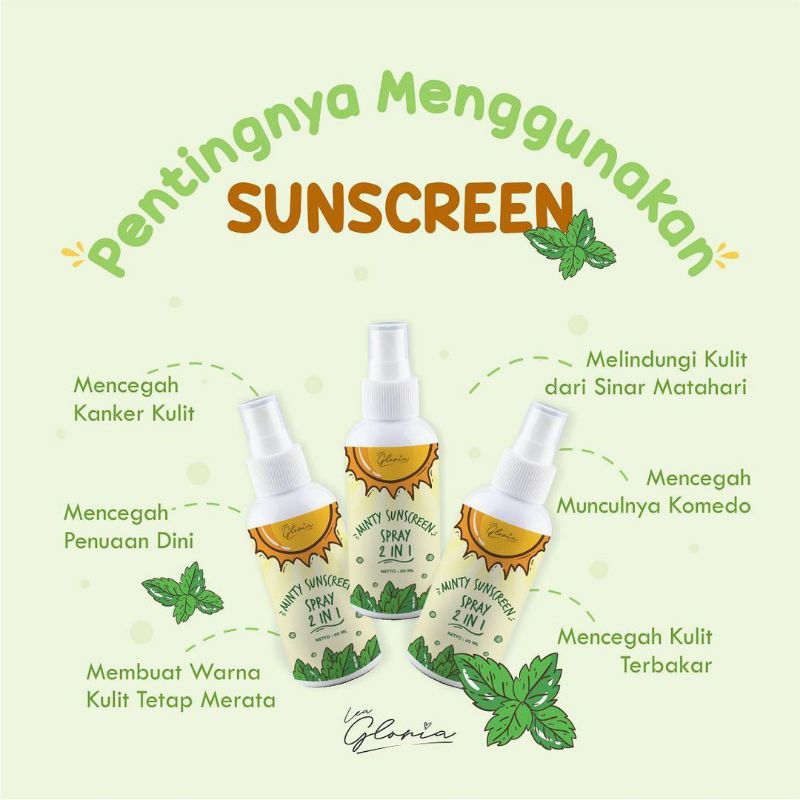 Jual Minty Suncreen Spray By Lea Gloria 60 ML | Shopee Indonesia