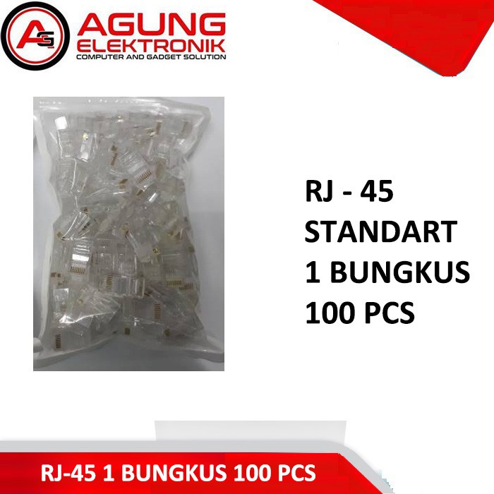 Jual Connector Rj 45 Konektor Rj45 Standart isi 100 PCS / BUNGKUS ...