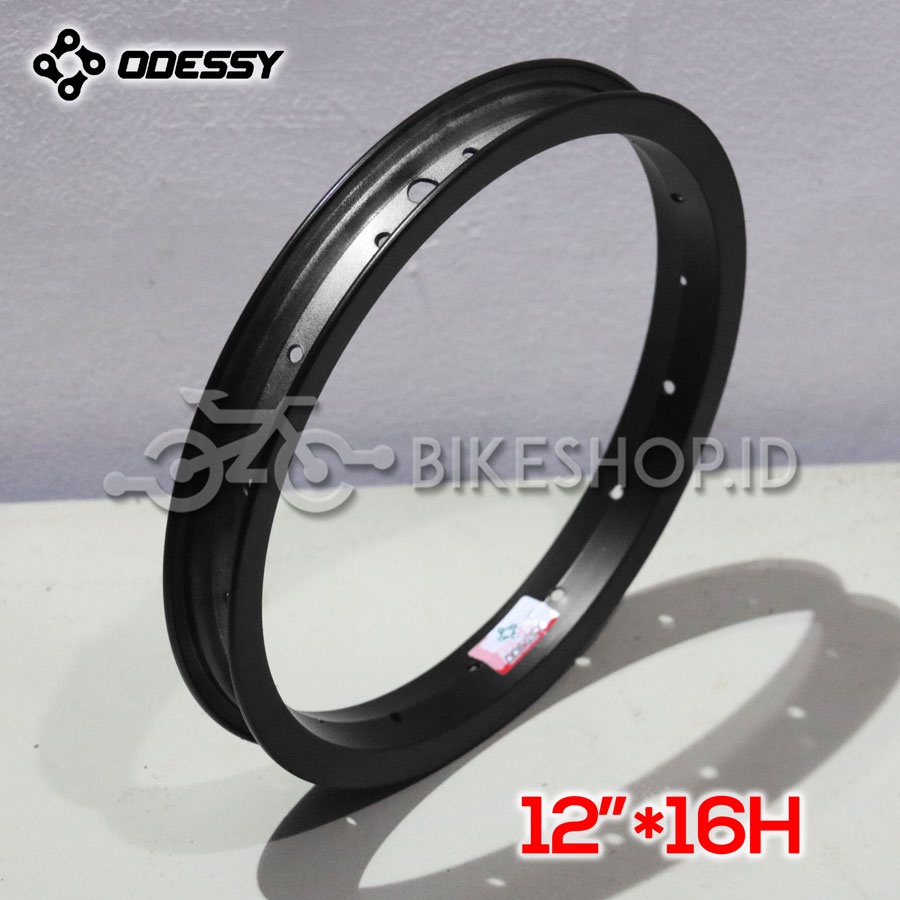 Jual Velg Sepeda Rims Odessy Alloy 12 Hitam 16H | High Quality | Shopee ...