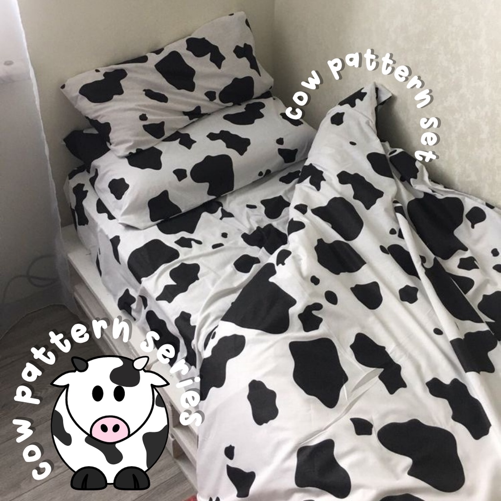 Jual [@stigmable] Bedcover Set Motif Sapi Cow Aesthetic Ala Korea ...