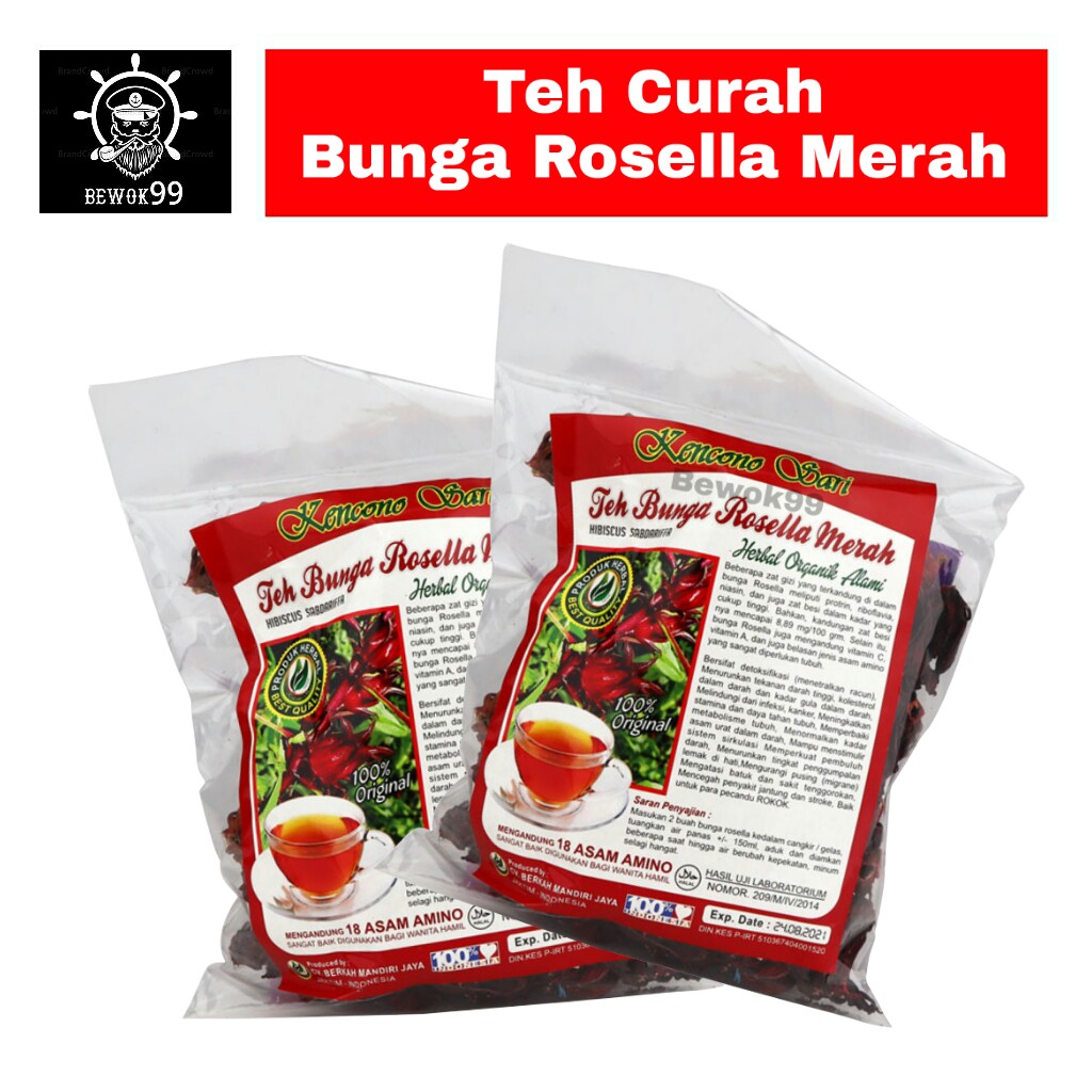 Jual Teh seduh Bunga Rosella Merah Rosela Herbal Asli Original / 1pcs ...