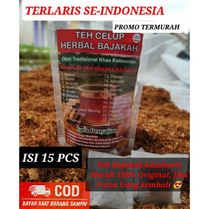 Jual [ PROMO BELI 10 BONUS 1 ] Teh Celup Akar Bajakah Merah 100% Asli ...