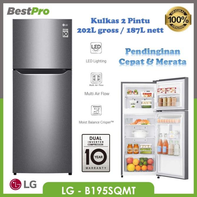 Jual Kulkas 2 Pintu LG GN-B195SQMT 202L /187L Smart Inverter Compressor | Shopee Indonesia