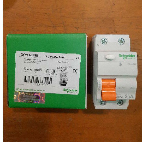 Jual Elcb Rccb 25A 2P 30mA Domae Schneider | Shopee Indonesia