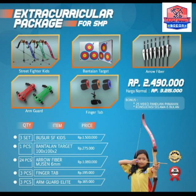 Jual PAKET EKSTRAKURIKULER EKSKUL PANAHAN Street fighter kids ALVO ...