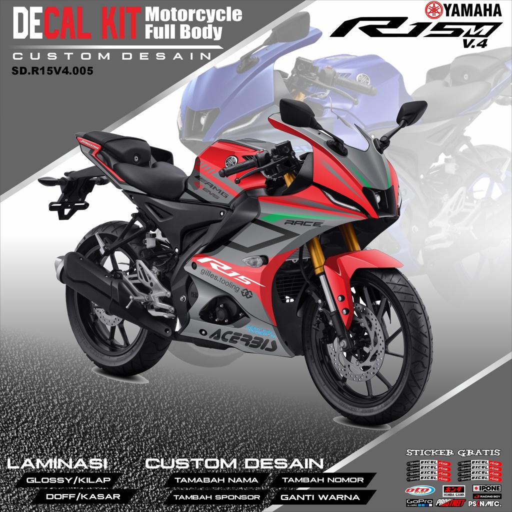 Jual Decal R15 V4 - Dekal Stiker Striping Fullbody Fullblock List ...