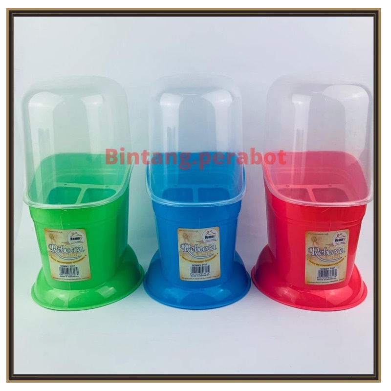 Jual HOMMY Tempat Sendok Garpu Tutup Rebecca / Tempat Wadah Sendok ...