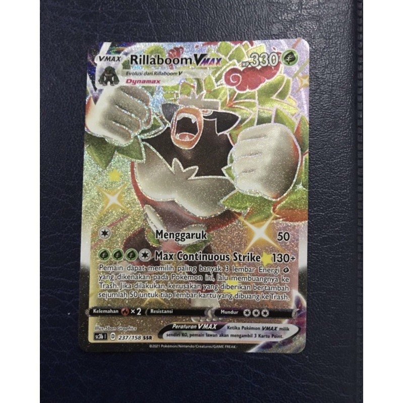 Jual Kartu Pokemon Rillaboom VMAX SSR Card | Shopee Indonesia