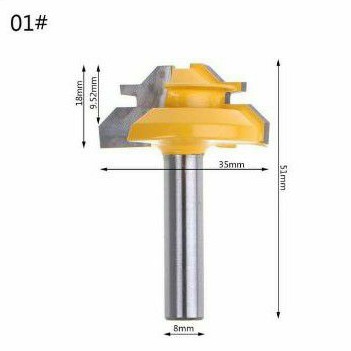 Jual Mata Router Miter Lock As 8mm/ Mata Profil Jointer Sambungan Sudut ...