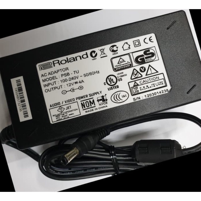 Jual Adaptor Keyboard Roland PSB-7U BK-5 RP-301 Seri E 12V 4A Power ...