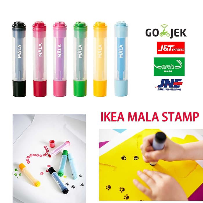 Jual IKEA MALA STAMP Spidol cap isi 6 / Stempel dengan 6 gambar ...