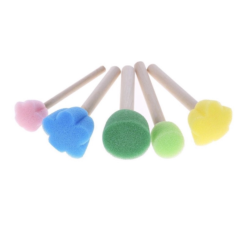 Jual LILOMILO Kuas Spons Bunga 5pcs/Sponge Flower lukis anak lingkaran ...