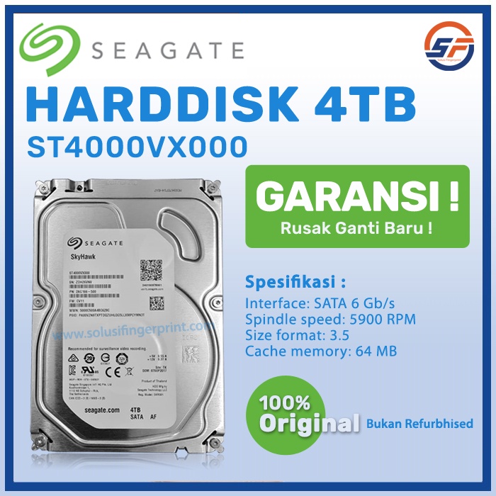 Jual Harddisk 4 TB Seagate Skyhawk ST4000VX000 4TB Hardisk CCTV ...