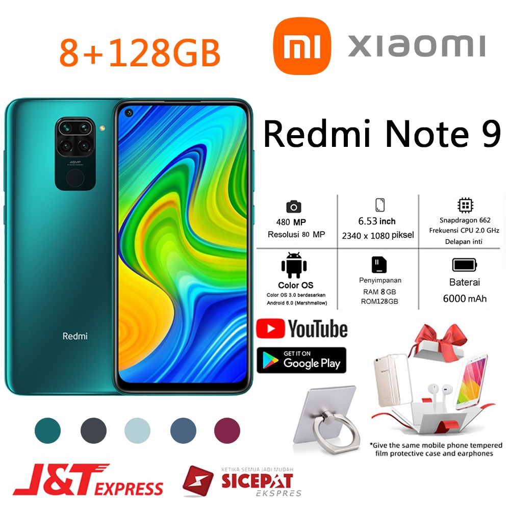 Jual HP Xiaomi Redmi Note9 Ram 8/128GB Smartphone 4G LET 6.53inches ...