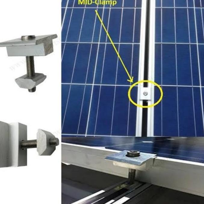 Jual Mounting Bracket Panel Surya / Solar Panel - Mid Clamp | Shopee ...