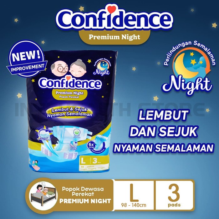 Jual New Confidence Premium Night L isi 3 pads | Shopee Indonesia